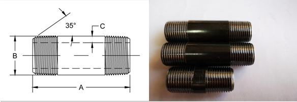 ASTM A733 BLACK PIPE NIPPLE – Steel pipe nipple,steel pipe socket ...